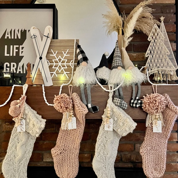 Christmas Gift Topper | Christmas Stocking Tassel | Wood Bead Tassel ...