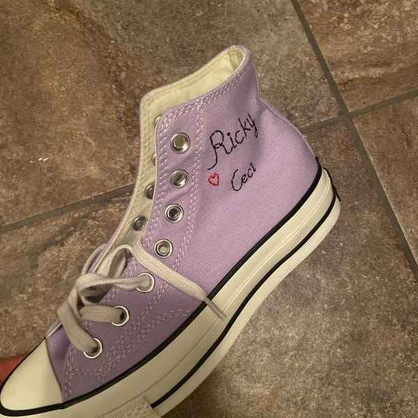 Couple Custom Converse, Chuck Taylor Embroidered Converse Shoes, Name ...