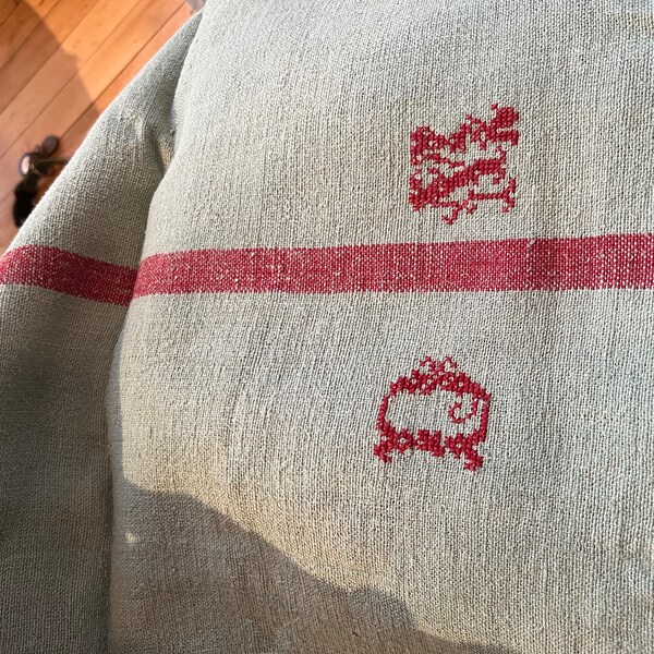 Antique Linen Fabric, 4.59y, Farmhouse Decor, Upholstery, UW 918 - Etsy