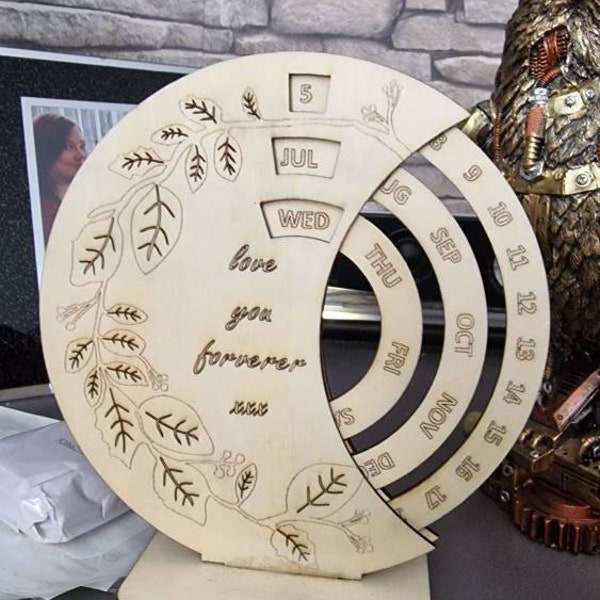 Calendar Laser Cut File, Perpetual Calendar Vector, CNC Cut, SVG, Cnc ...