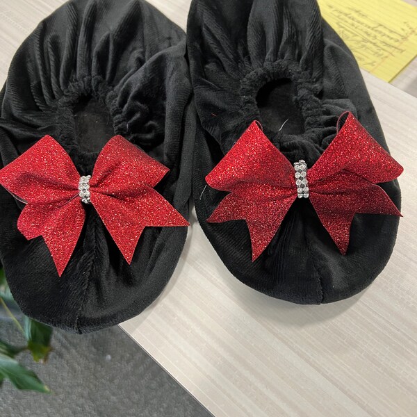 Cheer Dance Gymnastics Shoe Covers With Bows - Etsy