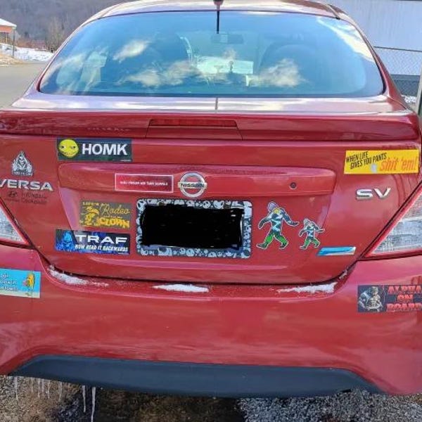 TRAF Now Read It Backwards Bumper Sticker or Magnet: Funny Car ...