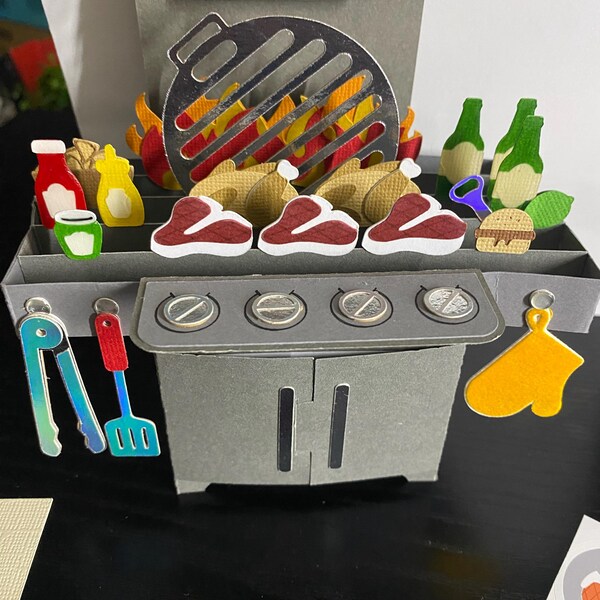 Pop-up Grill Card | SVG, DXF, EPS 3D Card Cut File | Cricut Silhouette ...