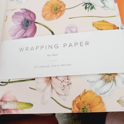 Botanical Wrapping Paper Recycled Gift Wrap Floral Brights Pink - Etsy