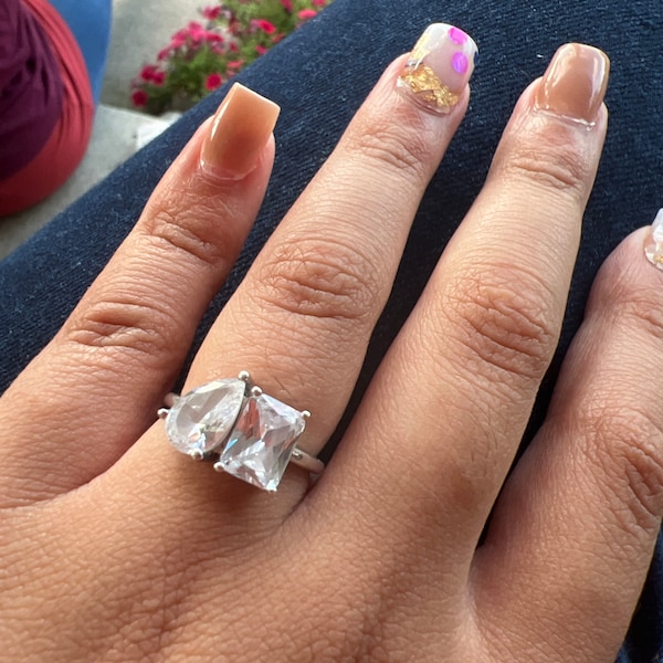 Elegant Double Stone, Purity Ring - Etsy