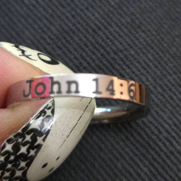 Custom Bible Verse Ring - Stainless Steel Stacking Band Ring ...