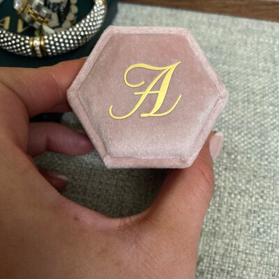 Personalized Velvet Ring Box Monogram Ring Box Ring Box for Wedding ...