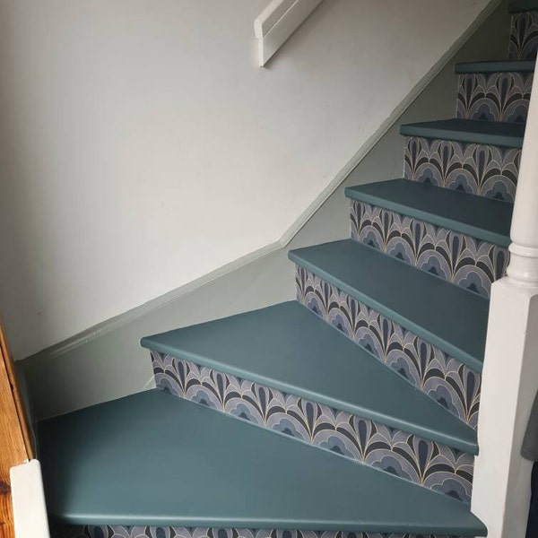 Art Deco Stair Riser Stickers - Pack of 6 Removable Stair Riser Tile ...