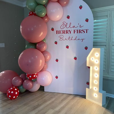 Personalized 'berry First' Birthday Balloon Arch, Girls First Birthday ...