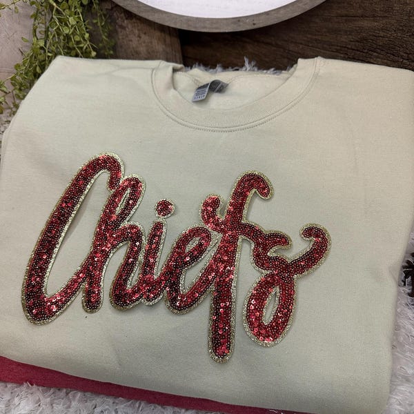 Orange Checkered Game Day Patch, Iron on Patch, Chenille Sequin Patch, DIY Patch, Preppy ...