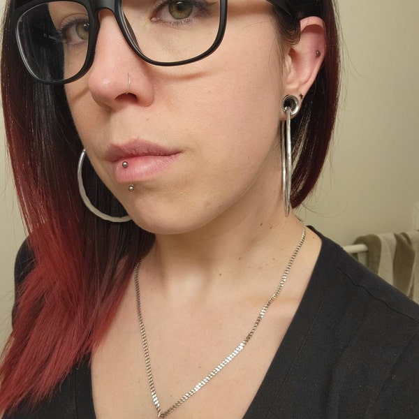 8 Gauge Hammered Hoops Ear Hangers Hammered Hoop Earrings - Etsy