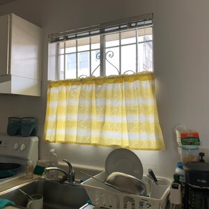 Embroidered Angel and Flowers, White Cotton Curtain, Rustic Valance 32 ...