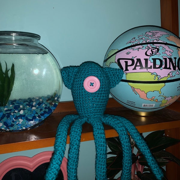 Crocheted One Eyed Octopus Bright Turquoise - Etsy