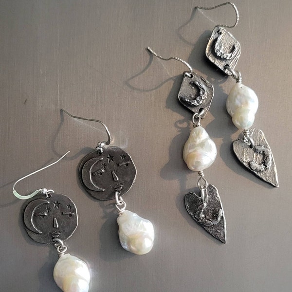 Heart Pendant, Aged Finish, 34mm, Handcrafted Jewelry Making Components ...