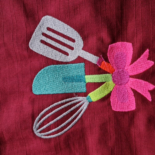 Kitchen Utensils Embroidery Designs, Fill Stitch, Cooking Utensils ...