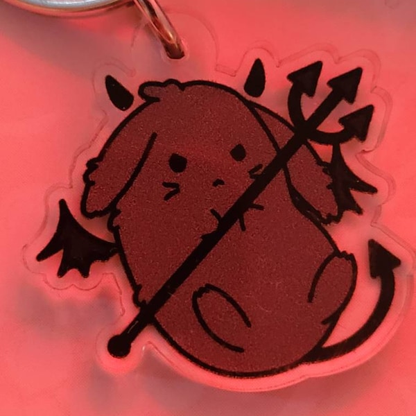 Devil Bunny Acrylic Charm | 1” | Creepy Cute Phone Accessory, Holland ...