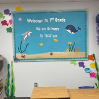 Ready to Hang Ocean Bulletin Board Set, Sea Themed Bulletin Board ...