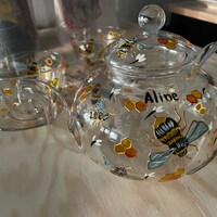 Bee Tea Cup and Saucer Personalized Christmas Gift, Tea Set Hand ...