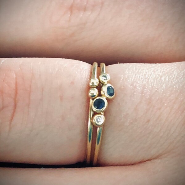 Gold Stack Ring, Gold Ring, Dainty Ring, Solid Gold Ring, Gold Stacking ...