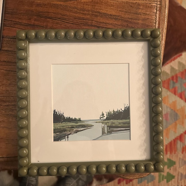 Glossy Beaded Bobbin Picture Frame | Lacquered Bobbin Frame | Bubble ...