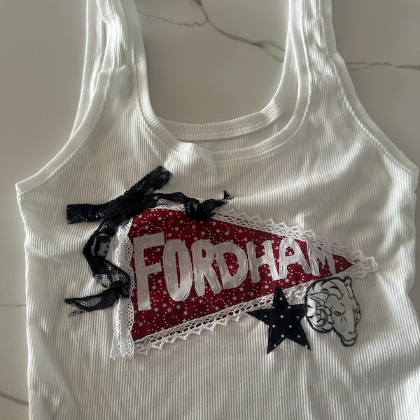 College Pennant Patchwork T-shirt/tank Top *customizable - Great for ...