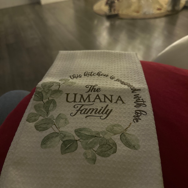Personalized Family Name Kitchen Towel: 'seasoned With Love' Design - Etsy