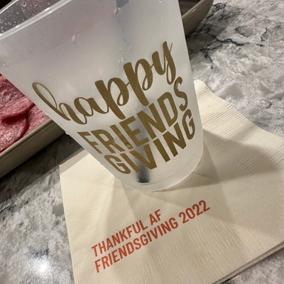Happy Friendsgiving Frost Flex Thanksgiving Cups, Shatterproof Party ...