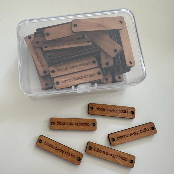 50 Pcs Custom Wood Tags, Wooden Labels, Knitting Labels, Name Tags ...