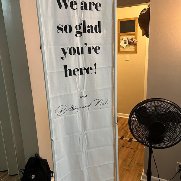 Custom Wedding Banner, Personalised Linen Flag, Wedding or Anniversary ...