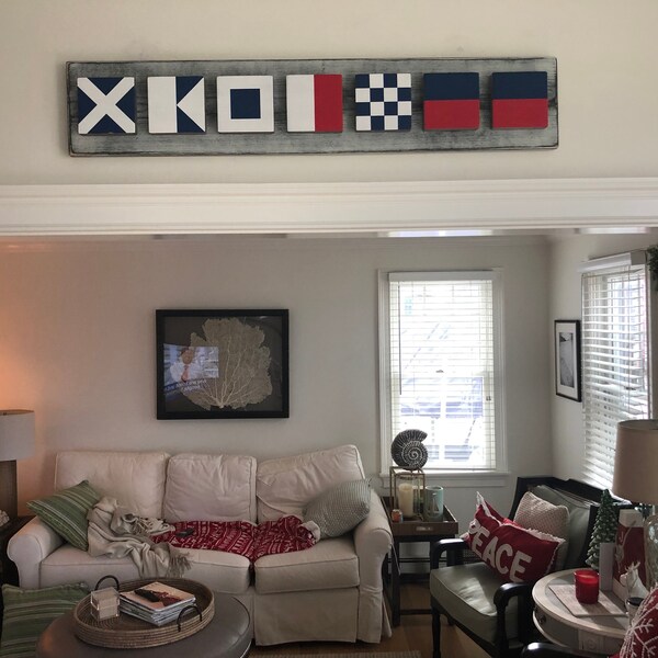 Custom Nautical Flag Sign – Handcrafted Coastal Wood Decor - Etsy