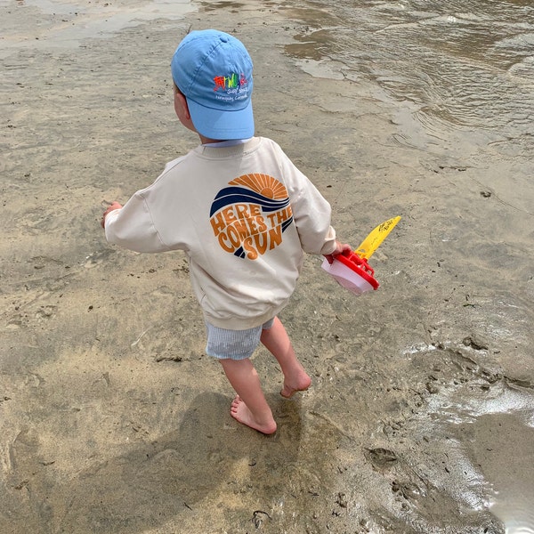 Sun Sweat, Old School Kids Sweat, Retro Oversize Sweat, Beige Kids ...