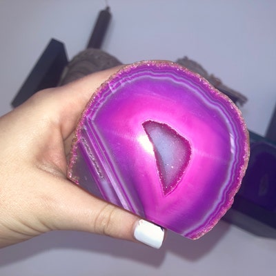Pink Agate Geode, Geode, Pink Geode, Crystal, Brazilian Agate Geode ...
