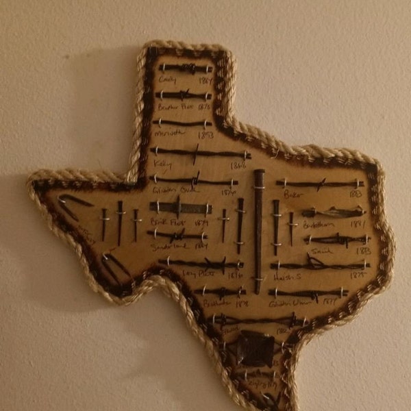Large Antique Barbed Wire Display TEXAS 31 Cuts of Authentic Barbwire ...