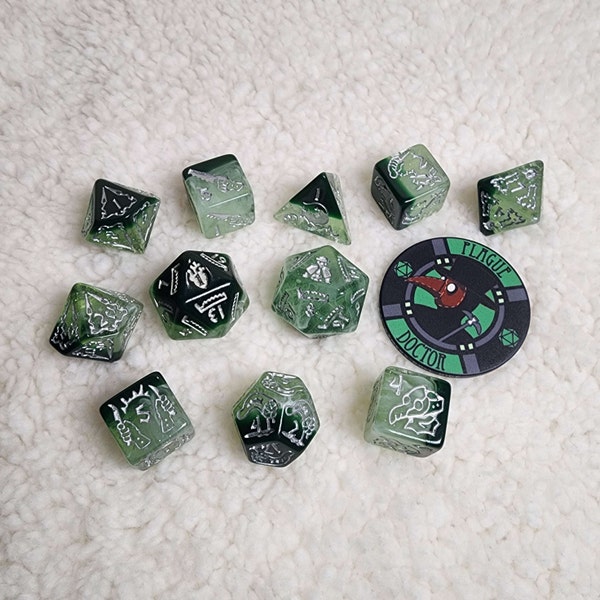 Plague Doctor Exclusive 11 Dice Set Themed Bird Mask DND DICE With ...