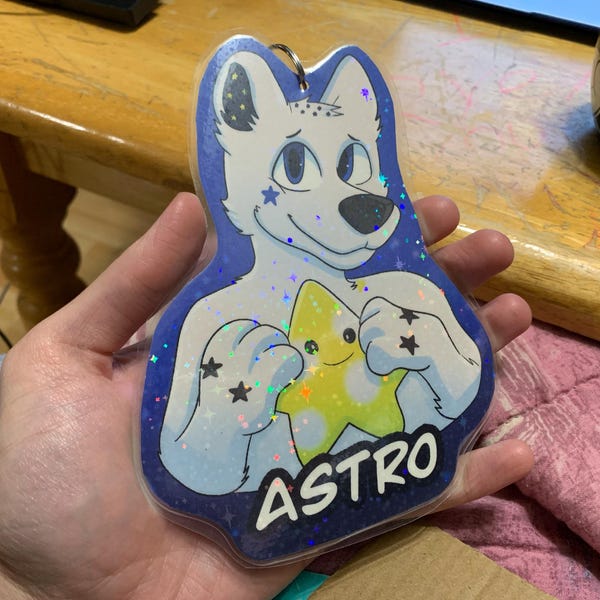 Custom Furry Keychain | Neon Custom Fursona Keychain | Double Sided ...