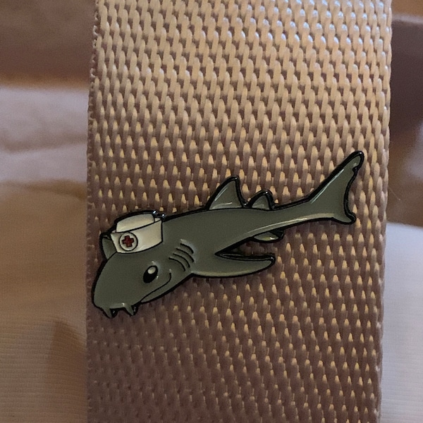 Nurse Shark Pin & Free Sticker, Nurse Week Gift - Etsy