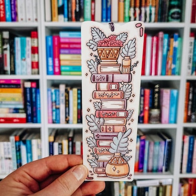 2x6 Stacked Books Bookmark With Tassel, Gift for Book Lover, Handmade ...