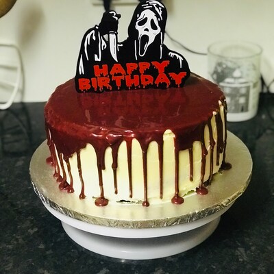 Scream Inspired Ghostface Happy Birthday Cake Topper - Etsy