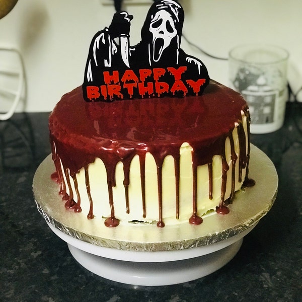 Scream Inspired Ghostface Happy Birthday Cake Topper - Etsy UK