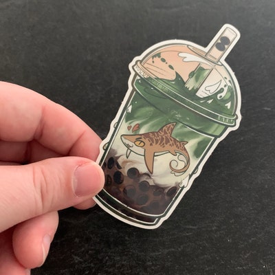 Boba Tea Shark Sticker Set - Etsy UK