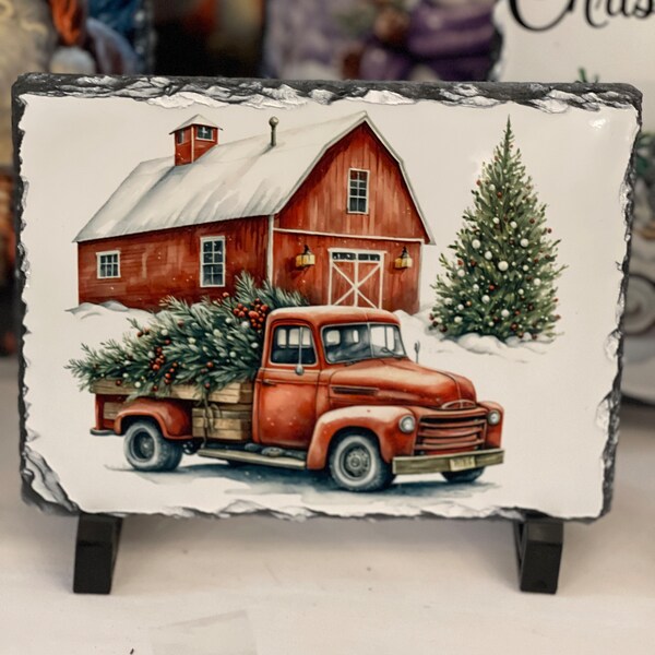 Christmas Clipart, Farm Truck Clipart, Red Truck Clipart, Winter ...