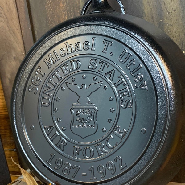 Military Customized Cast Iron Skillet - Etsy