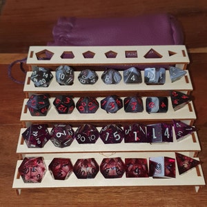 Dice Display Rack 7 Polyhedral Dice Sets Wooden Laser Cut PVA Required ...