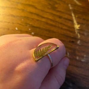 Dried Fern Ring Resin Plant Ring Botanical Jewelry Real | Etsy