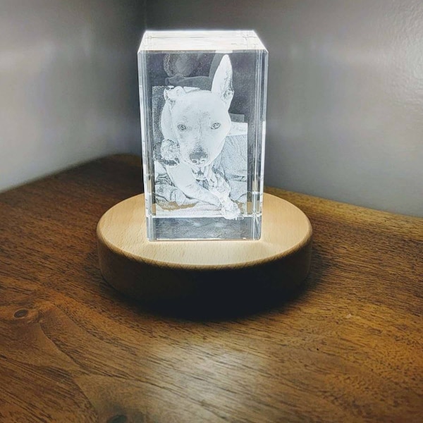 Custom 3D Crystal Photo Gift, Personalized 3D Photo Engraved Crystal ...