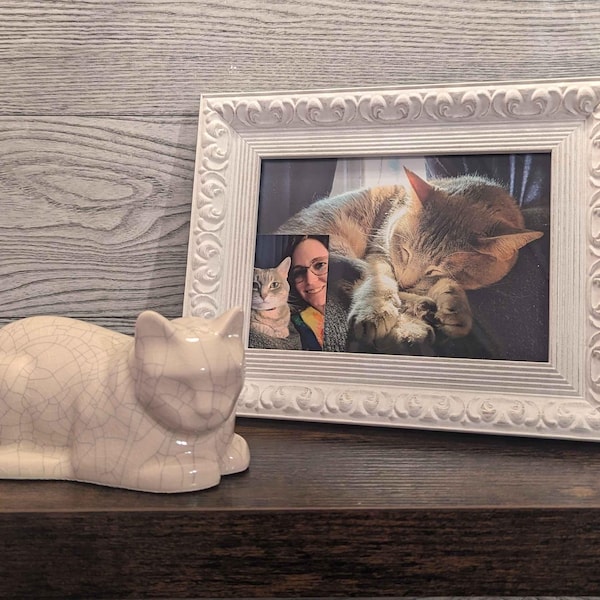 Mini Laying Cat Cremation Urn Grey Matte/ Ceramic / Handmade - Etsy