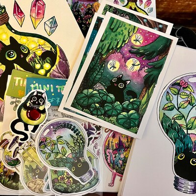 Midnight Purr Art Print - Etsy