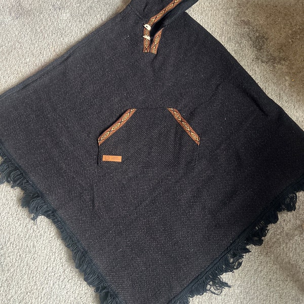 Unisex Sheep Wool Poncho.v-shaped Style. One Size.crafted by Indigenous ...