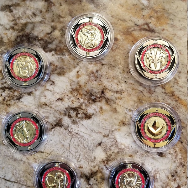 Full Set of 5 Mighty DINO Rangers Metal Power Challenge Coins - Etsy