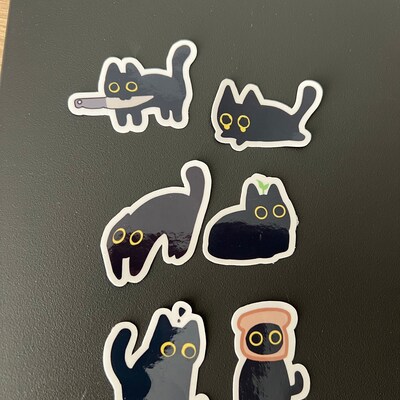 Spooky Halloween Ghost Cat Sticker Glossy Vinyl Waterproof Cute & Funny ...